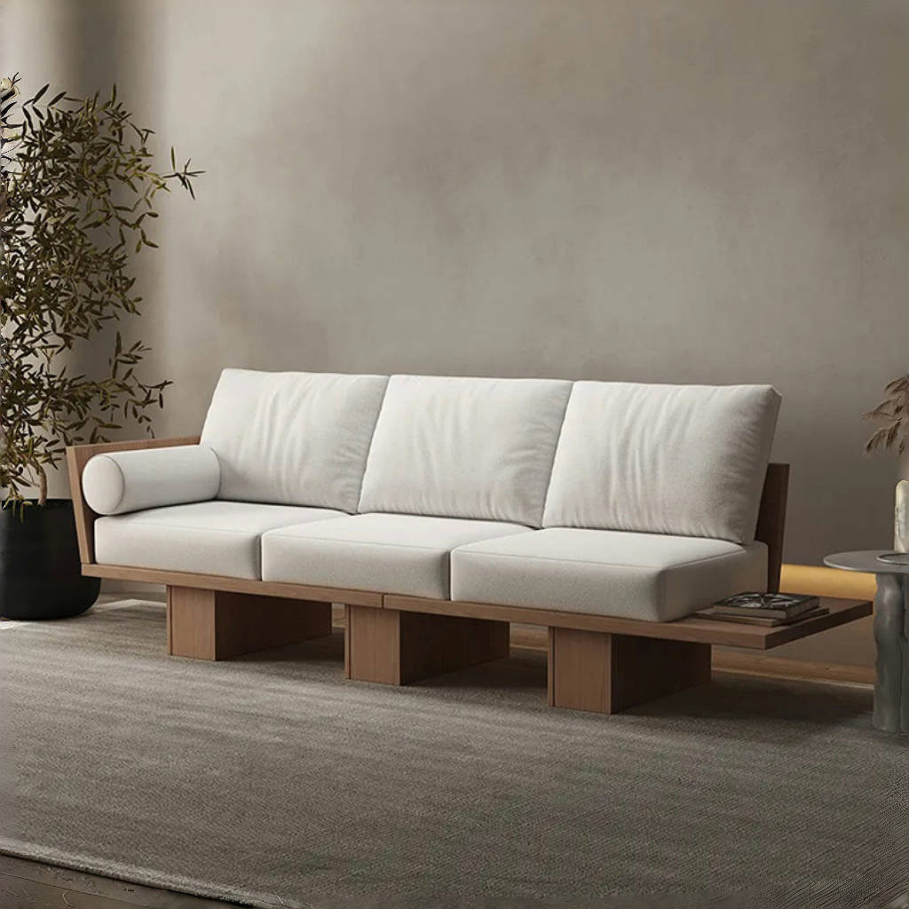 Walkoly Modern Simple Solid Wood Sofa | Wayfair