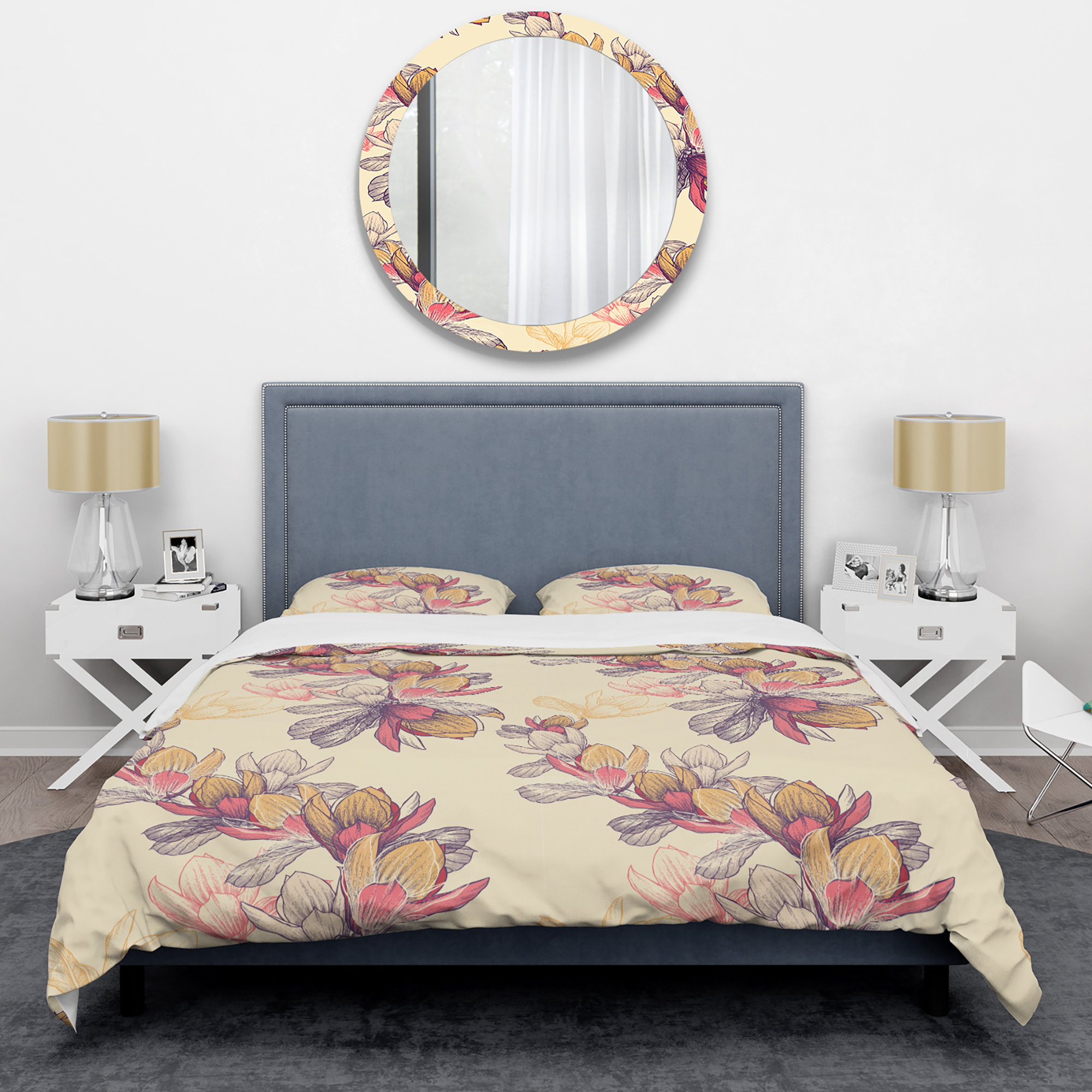 Design Art Blooming Magnolia Flowers - Cabin & Lodge Duvet Cover Set ...