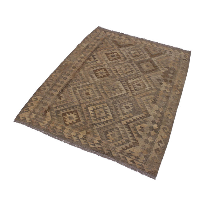 Isabelline Madee Geometric Handmade Rectangle 5'4" x 6'7" Wool Area Rug ...