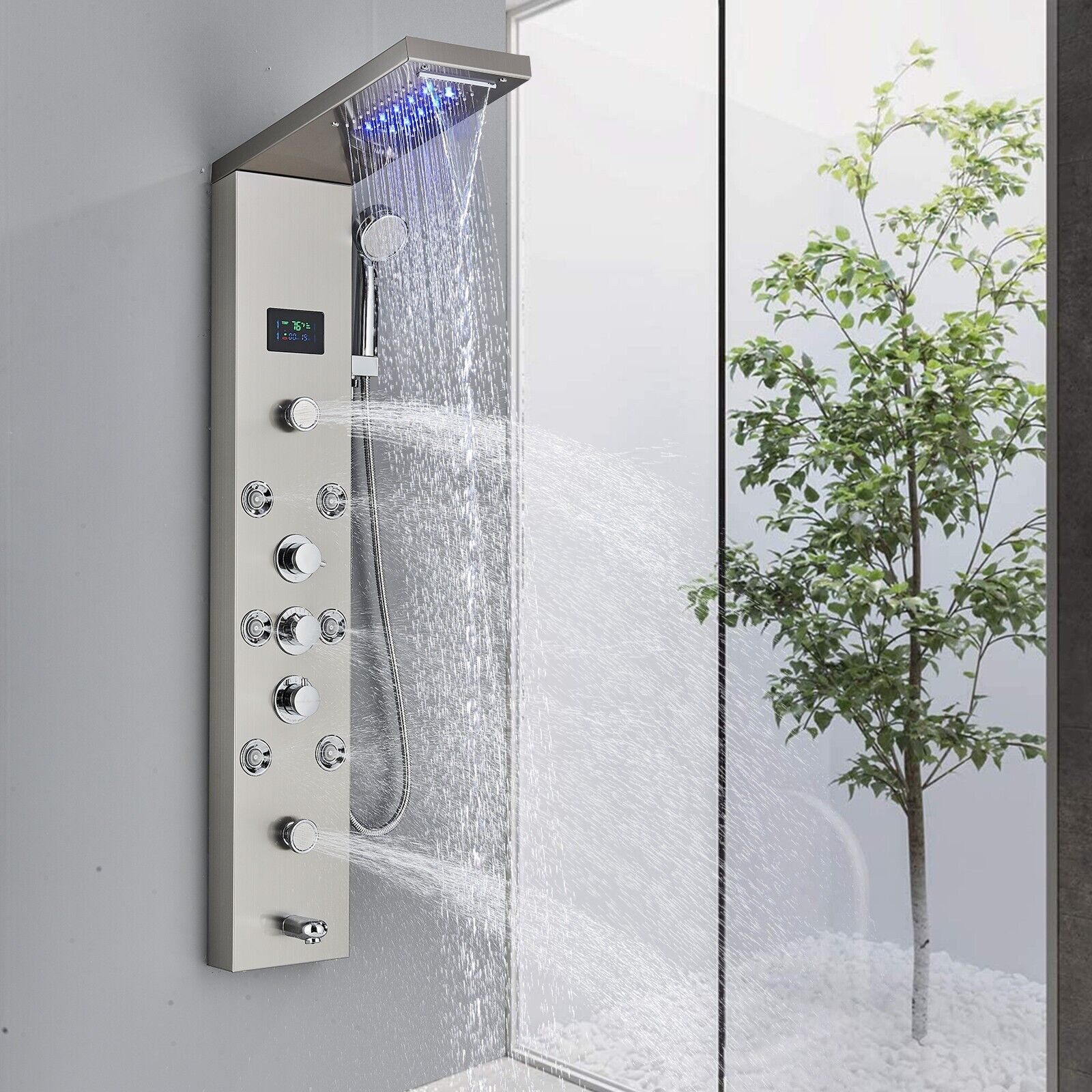 Senlesen 44.88" Shower Panel with Fixed Shower Head & Reviews | Wayfair