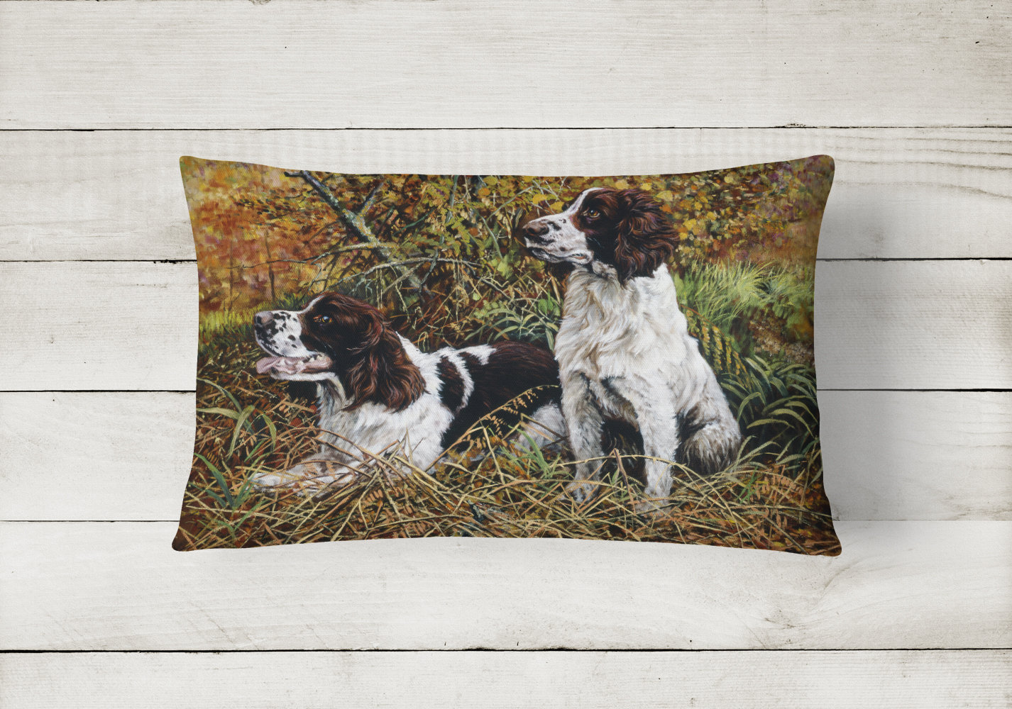 Caroline's Treasures Two Springer Spaniels in the grasses Fabric Indoor ...