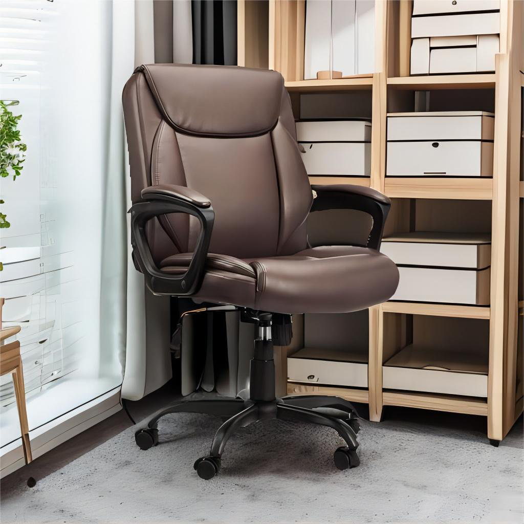 Hokku Designs Classic Puresoft PU-Padded Mid-Back Office Computer Desk ...