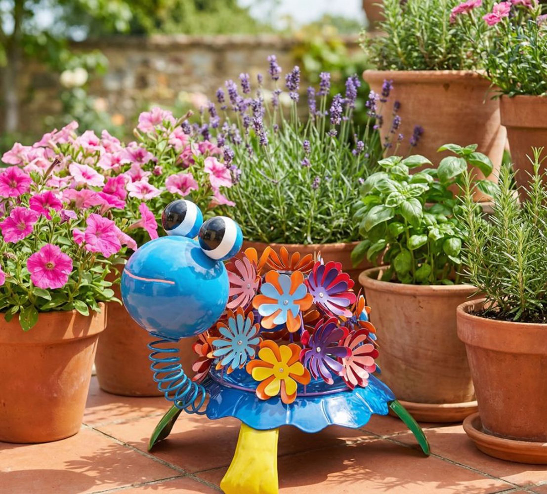 Continental Art Center Solar Lighted Turtle Statue with Flower Body ...