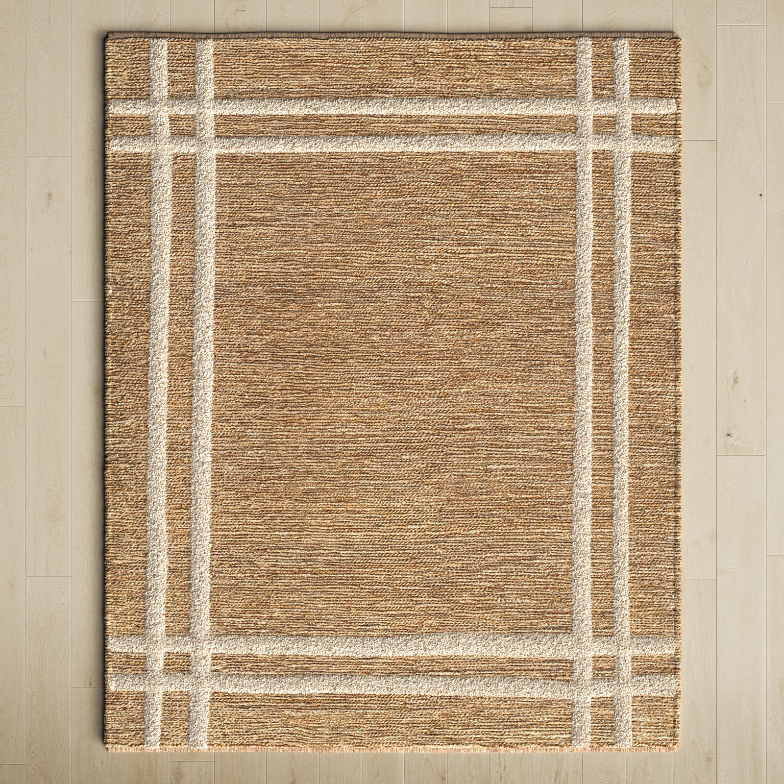 Birch Lane™ Jorgie Geometric Hand-Knotted Jute Area Rug in Khaki | Wayfair