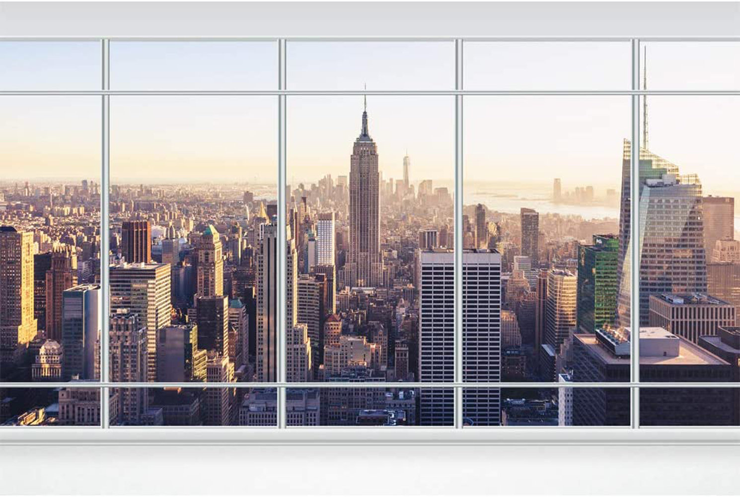 IDEA4WALL Grid City View Window View Wall Mural | Wayfair