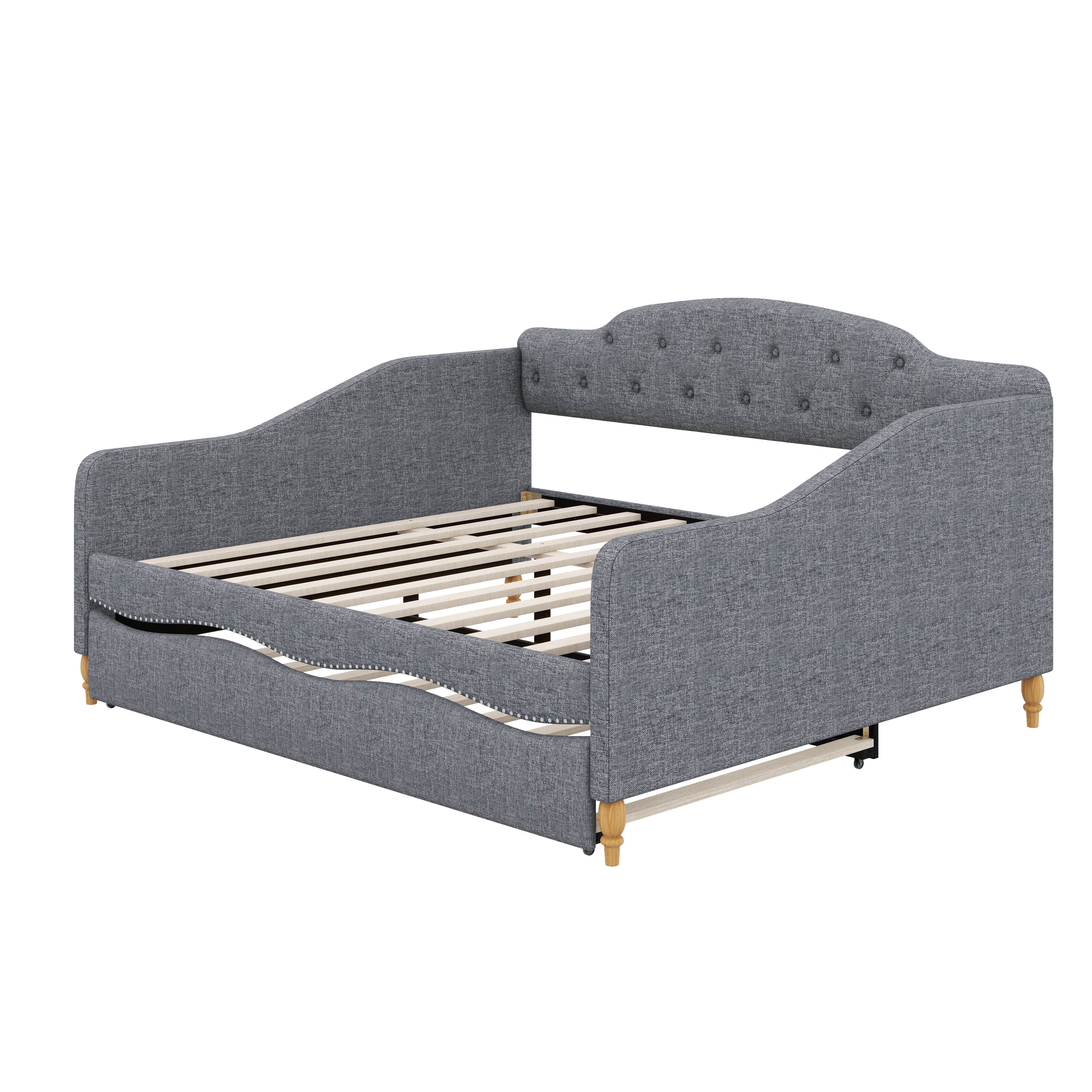 Red Barrel Studio® Daquann Vintage Upholstery Daybed with Trundle | Wayfair