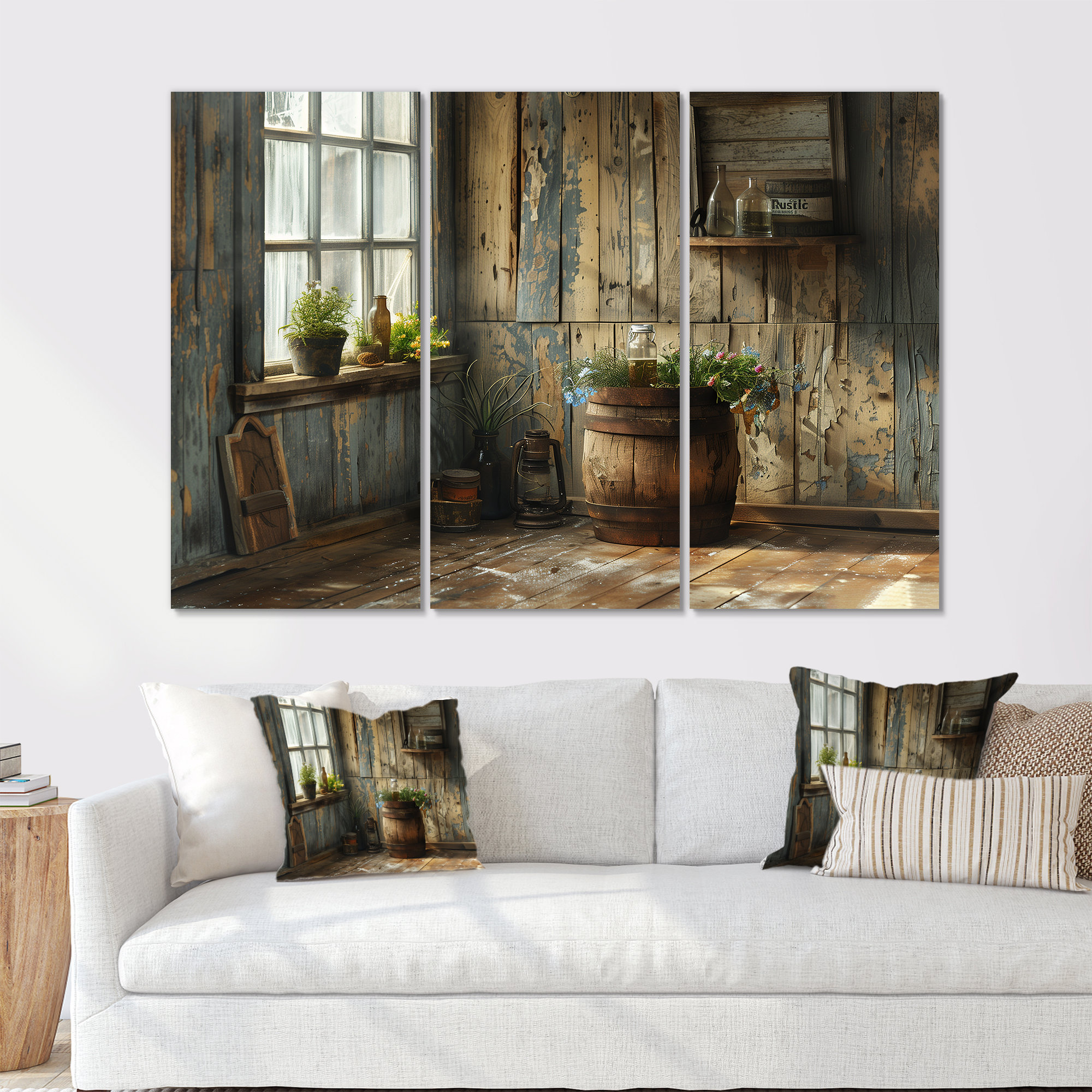 Millwood Pines Brown Rustic Barrels Charm III - Rustic Wall Decor Set ...