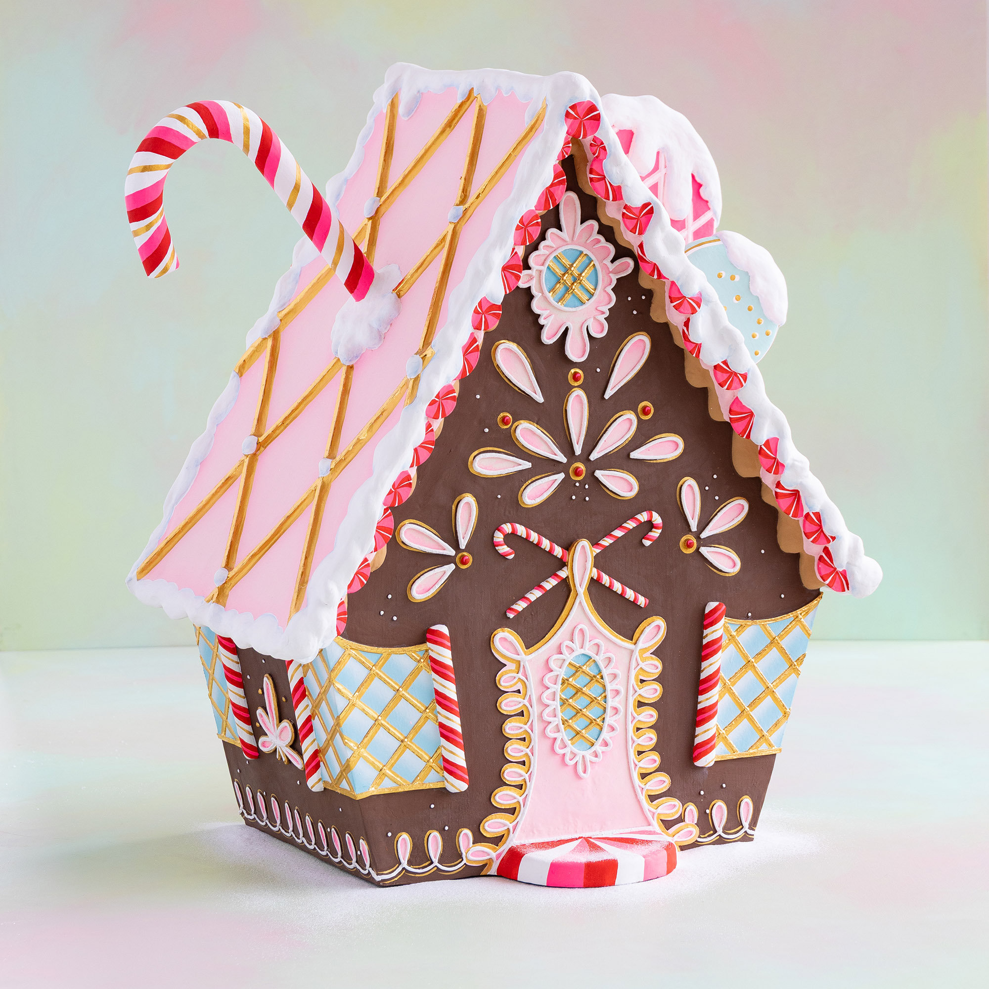 Glitterville Gingerbread House Display, Brown, Fiber Pulp | Birch Lane