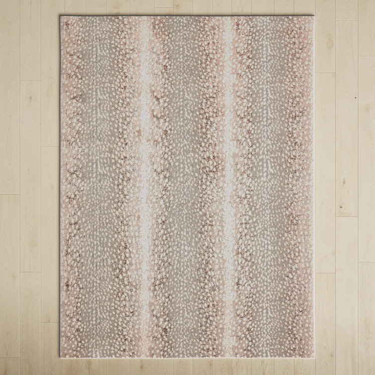 Birch Lane™ Baytown Animal Print Feather Gray/Moonbeam/Bison Area Rug ...