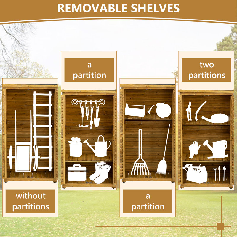 Thanaddo Solid Wood Lean Tool Shed | Wayfair