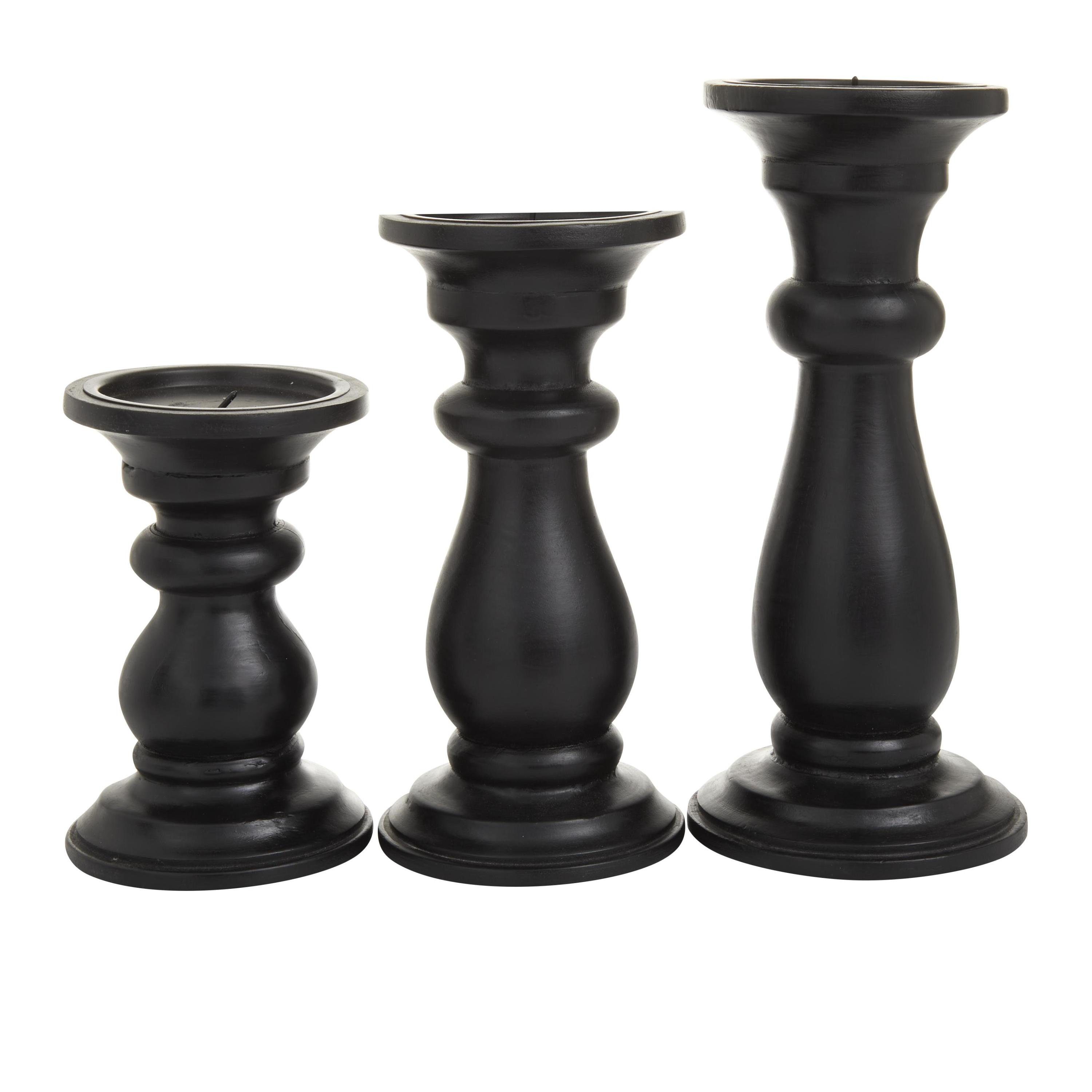House of Hampton® Mango Wood Turned Style Pillar Decorative Candle ...