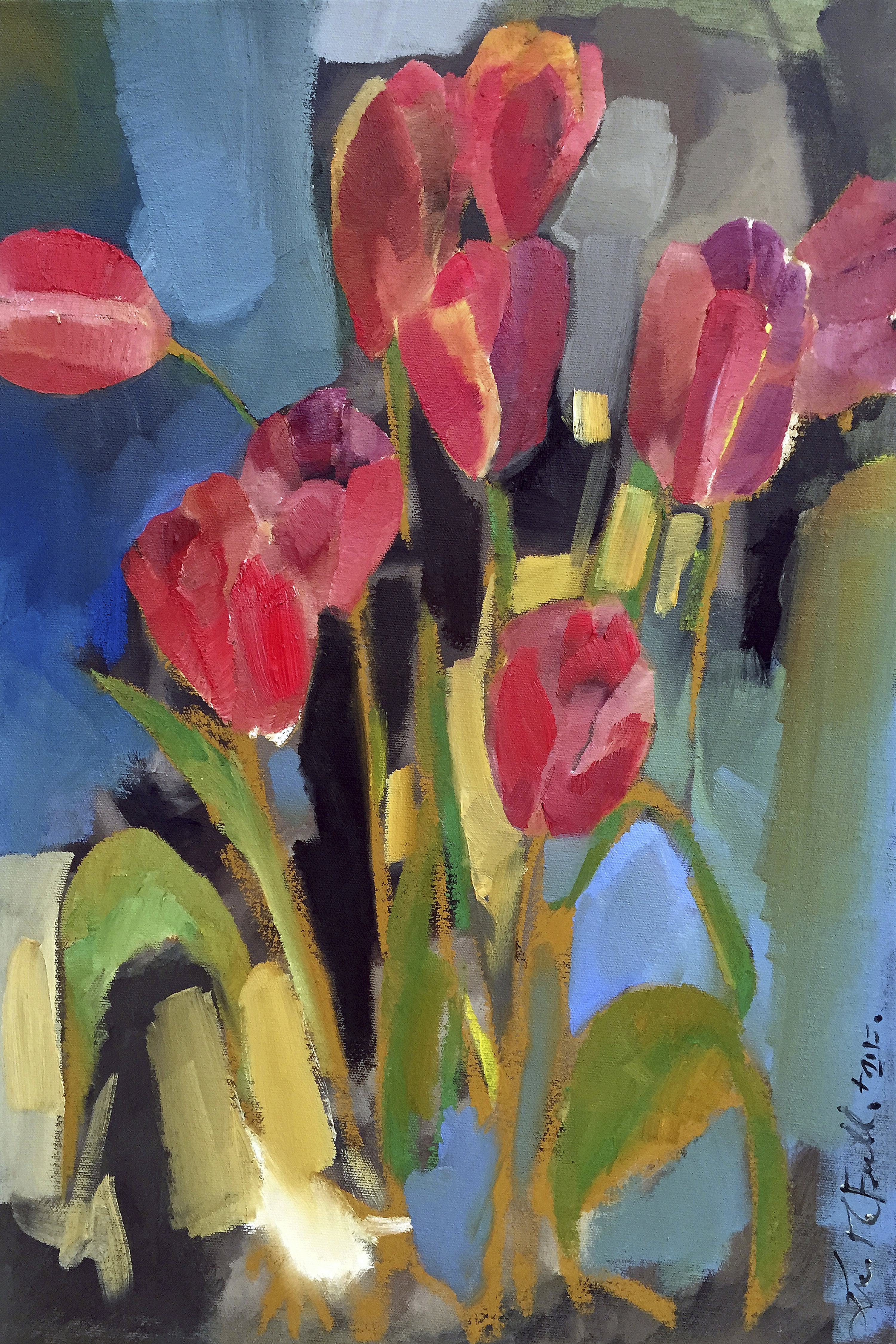 Rosalind Wheeler Painterly Tulips II - Wrapped Canvas Art Prints ...