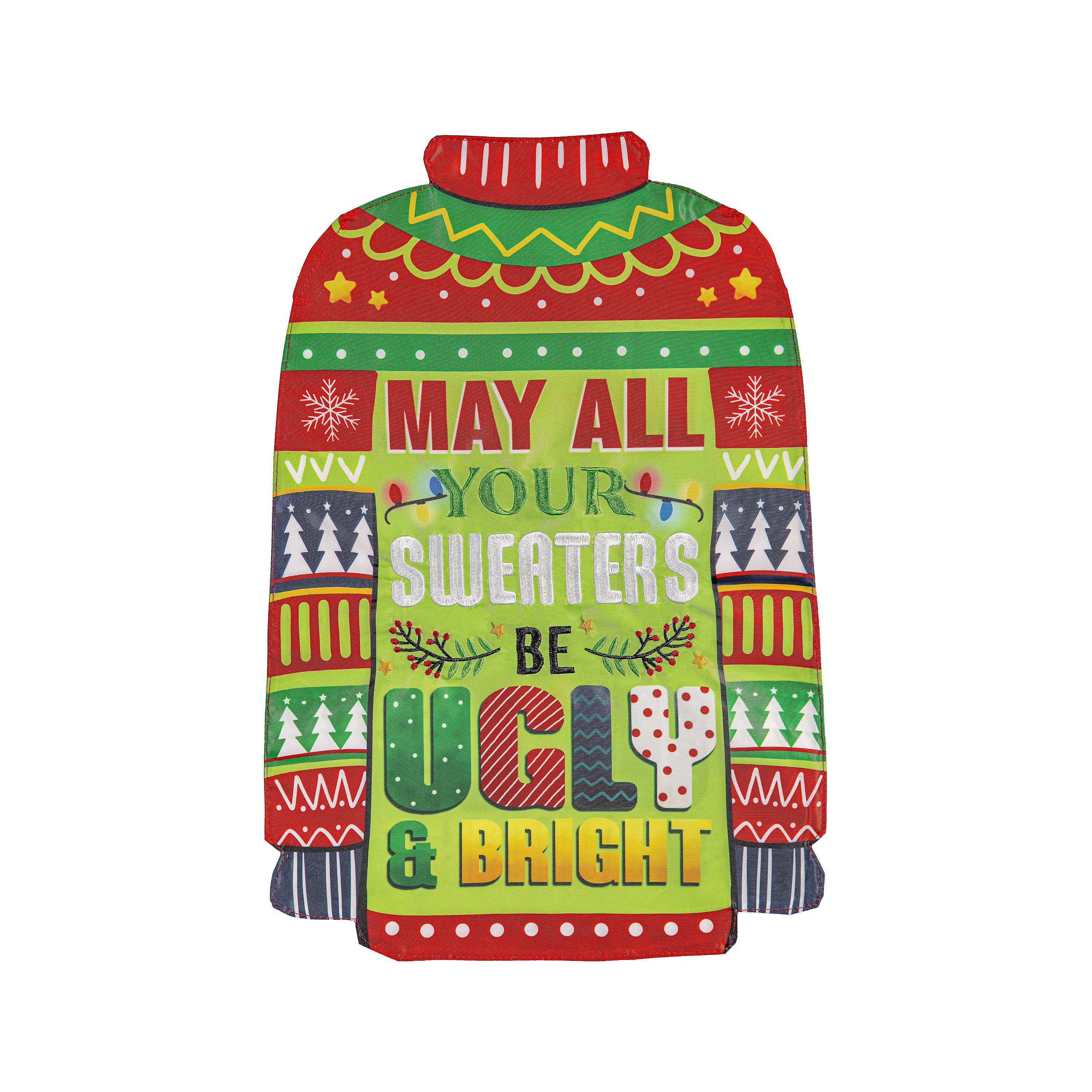 Charlton Home® Ugly Sweater Shaped Applique Garden Flag | Wayfair