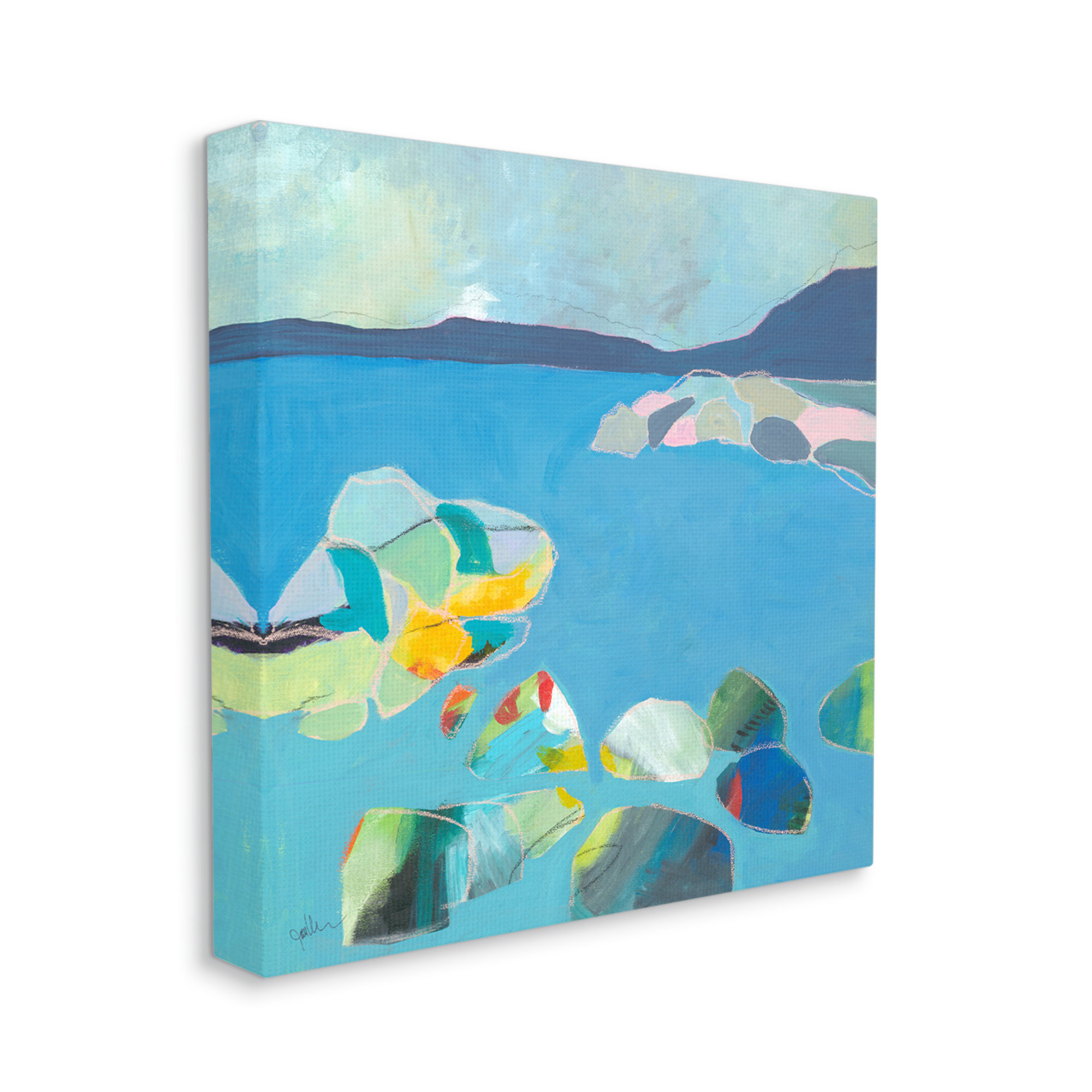 Wrought Studio™ Contemporary Rocks in Bay by Jan Weiss Wrapped Canvas ...