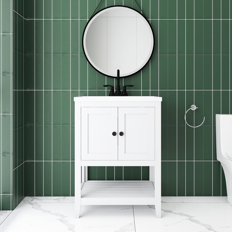 Ebern Designs Beckie 24'' Single Bathroom Vanity with Ceramic Top | Wayfair