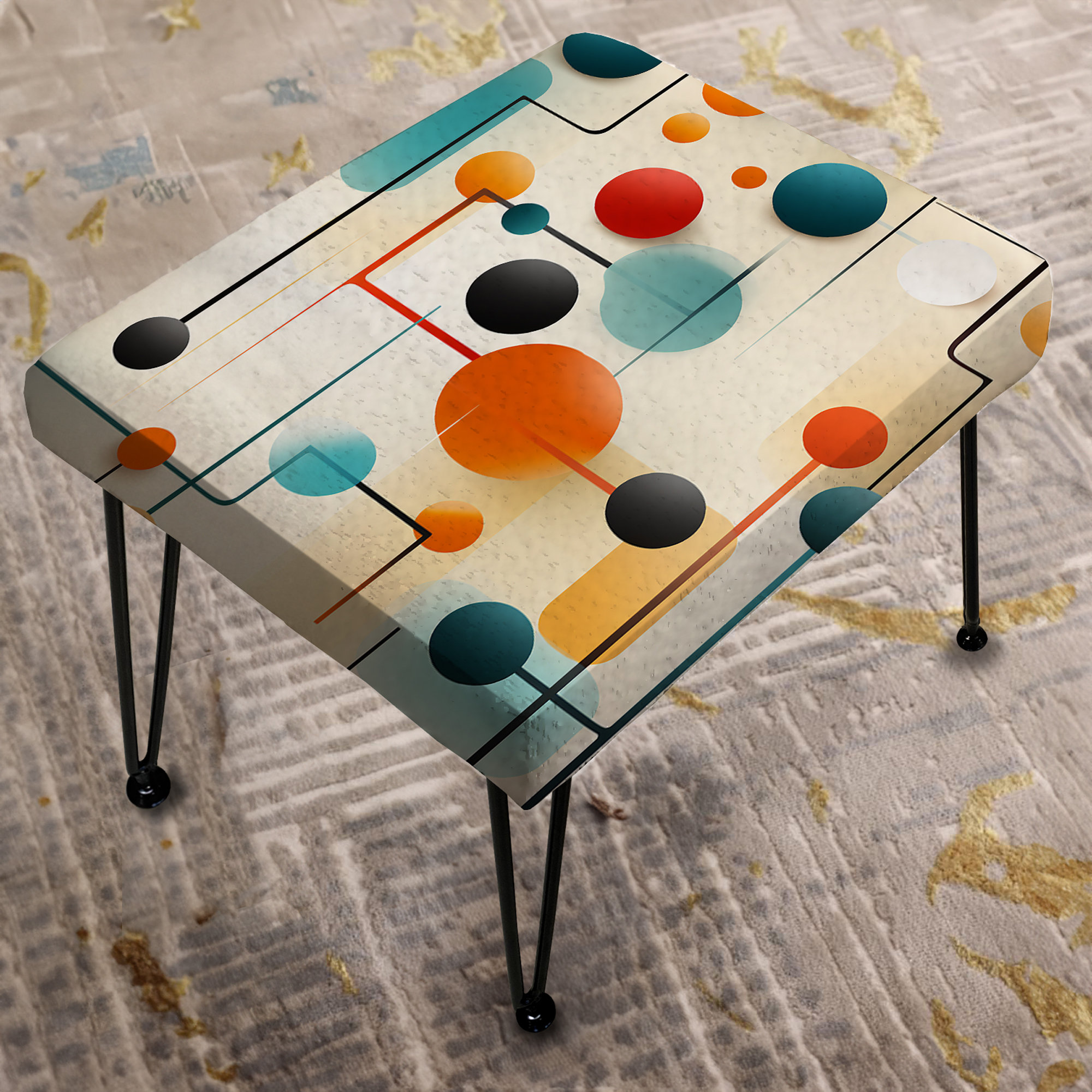 Design Art Green Funky Retro Sphere And Lines Dream - Vintage Rectangle ...