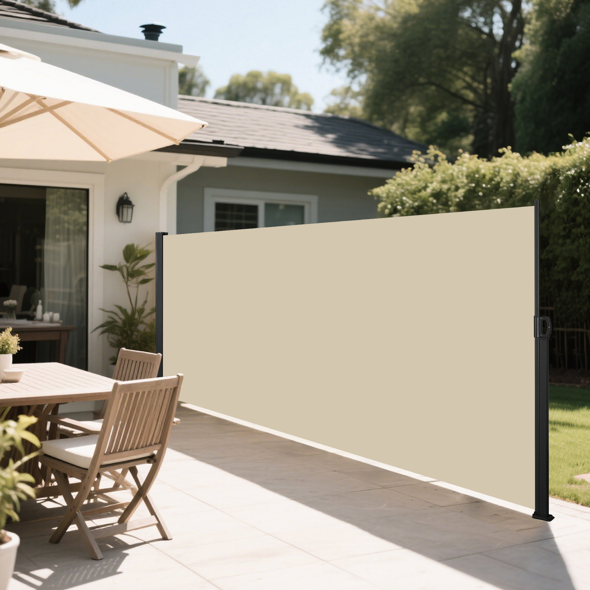 Latitude Run® Waterproof Retractable Side Screen Awning, 118" X 71 ...