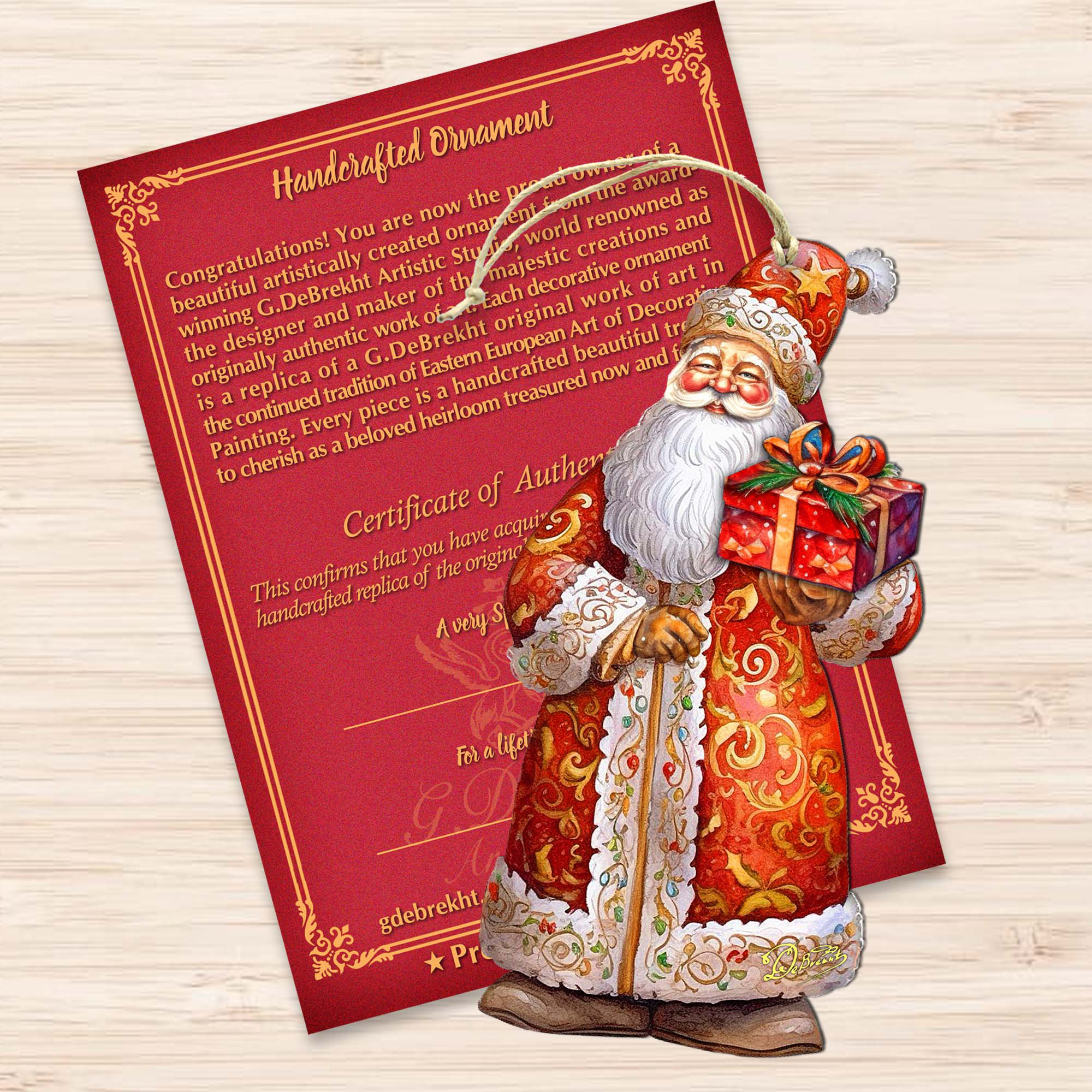 Designocracy St. Nick's Gift Wooden Ornaments By G. Debrekht | Wayfair