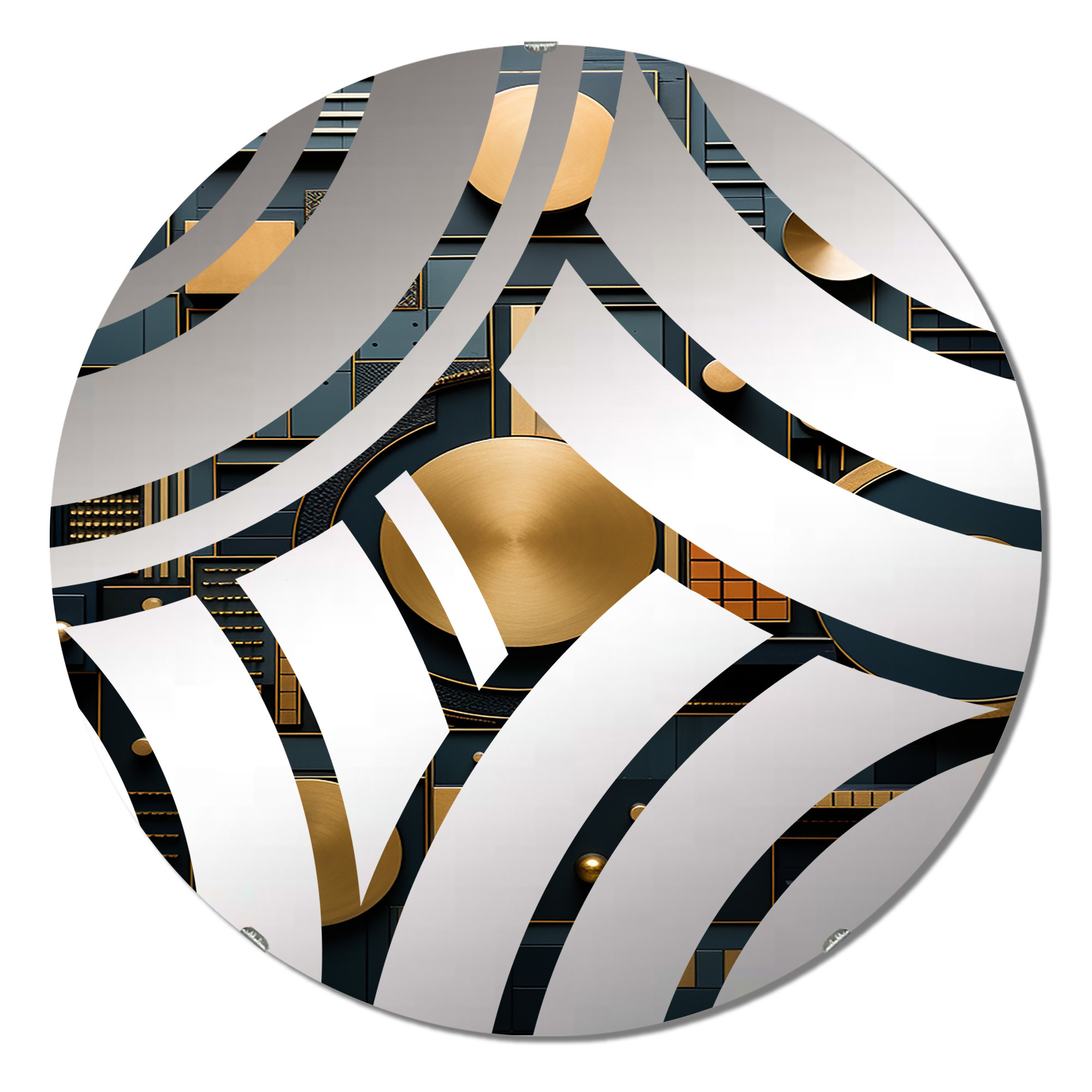 Design Art Arcane Visions In Gold And Teal - Centre Wave Decorative ...