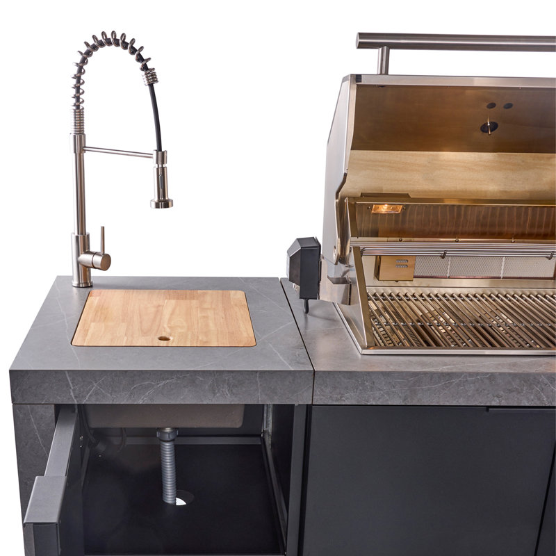 Forno Rimini Outdoor Kitchen 30" BBQ 62,600 BTU, 3 Burners with Sear ...