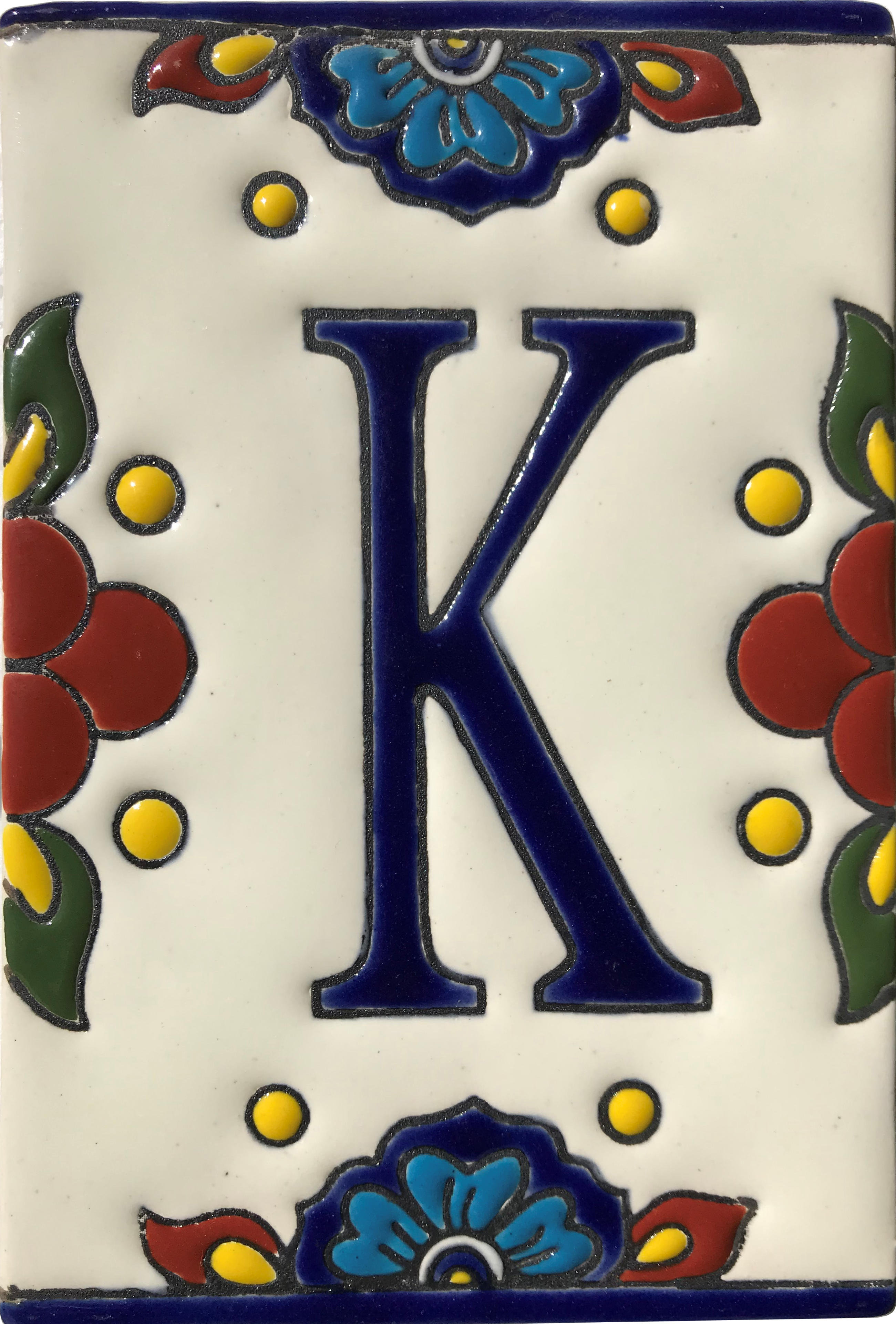 Fine Crafts Imports Mexican Talavera Mission Tile House Letter K | Wayfair