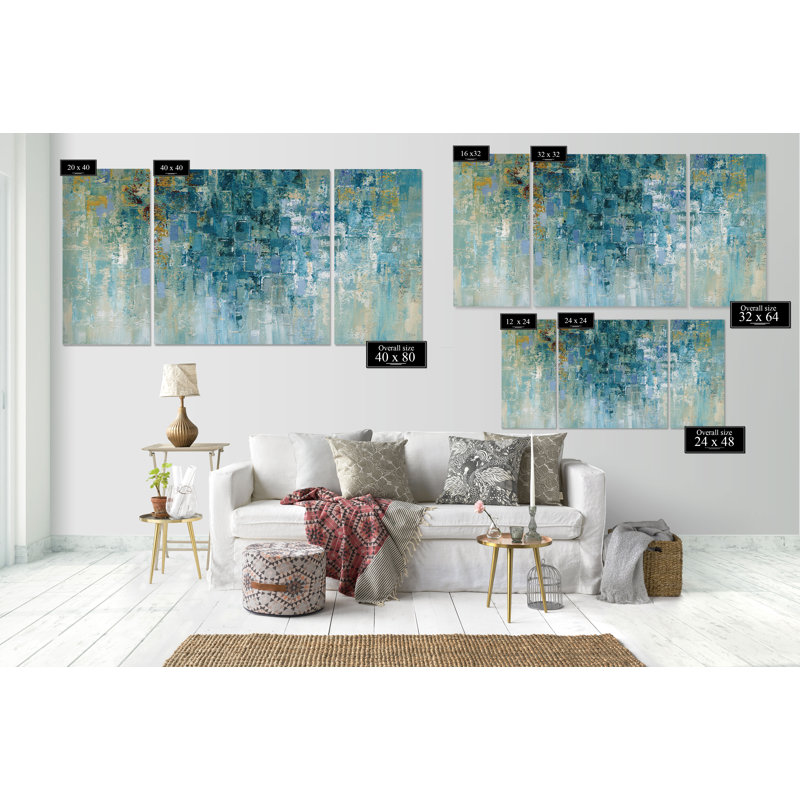 Mercury Row® I Love The Rain On Canvas 3 Pieces Print & Reviews | Wayfair