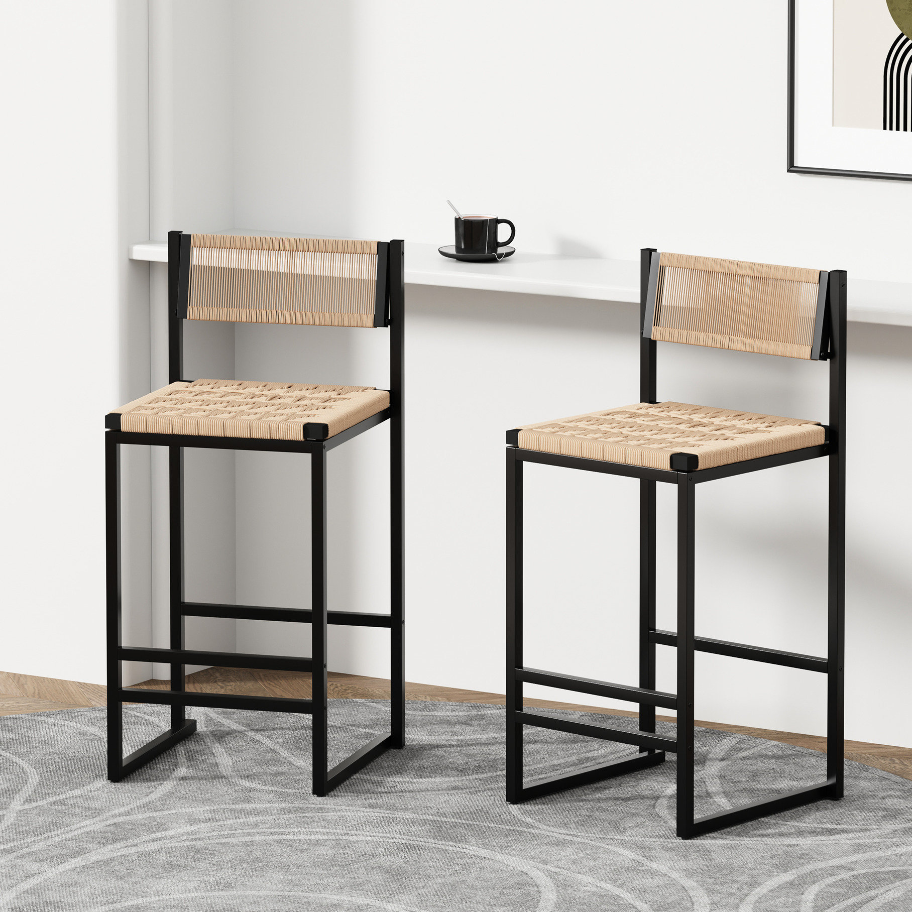 Bay Isle Home™ Functional Apartment Chairs - Of 2, Paper Rope Seat ...