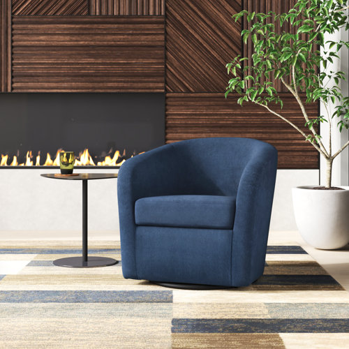 Wade Logan® Upholstered Swivel Barrel Chair & Reviews | Wayfair