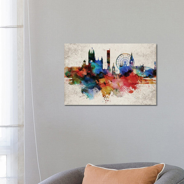 Brayden Studio Manchester Abstract Skyline by WallDecorAddict - Wrapped ...