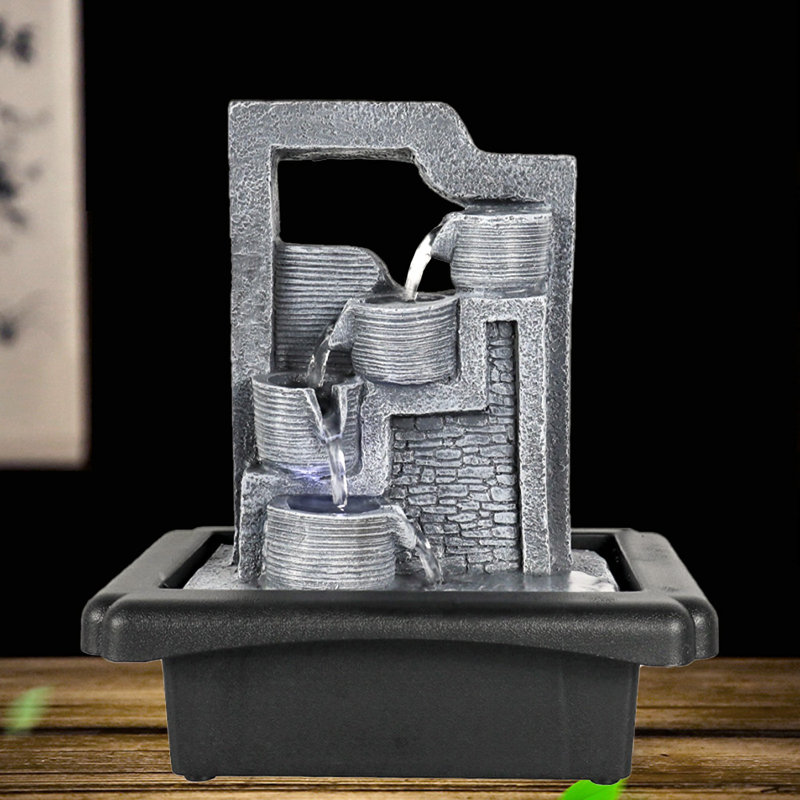 17 Stories Weather Resistant Tabletop Fountain with Light | Wayfair