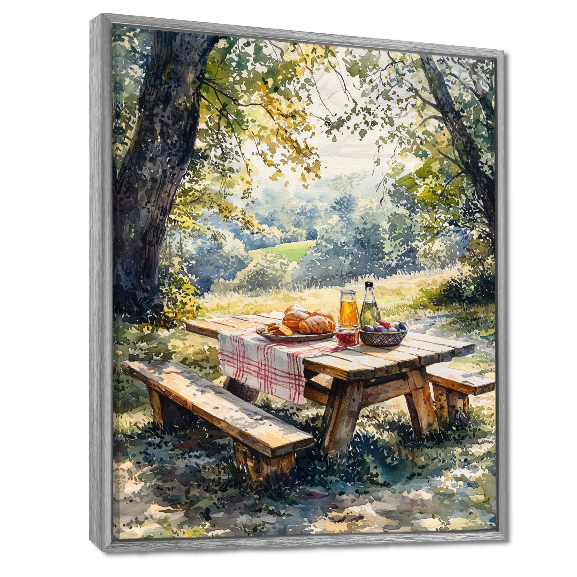 Winston Porter Picnics Table The Morning III - Picnic Canvas Wall Art ...