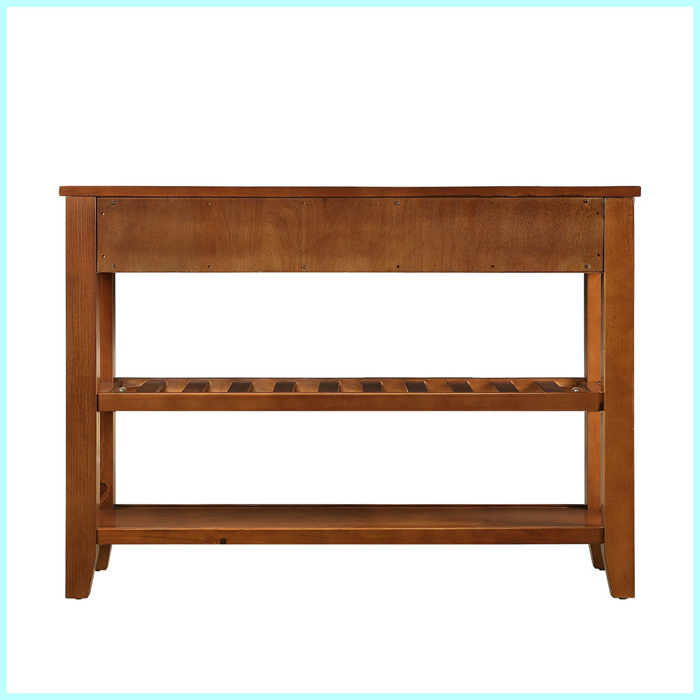 Red Barrel Studio® Modern Curved Half-Moon Console Table with Open ...