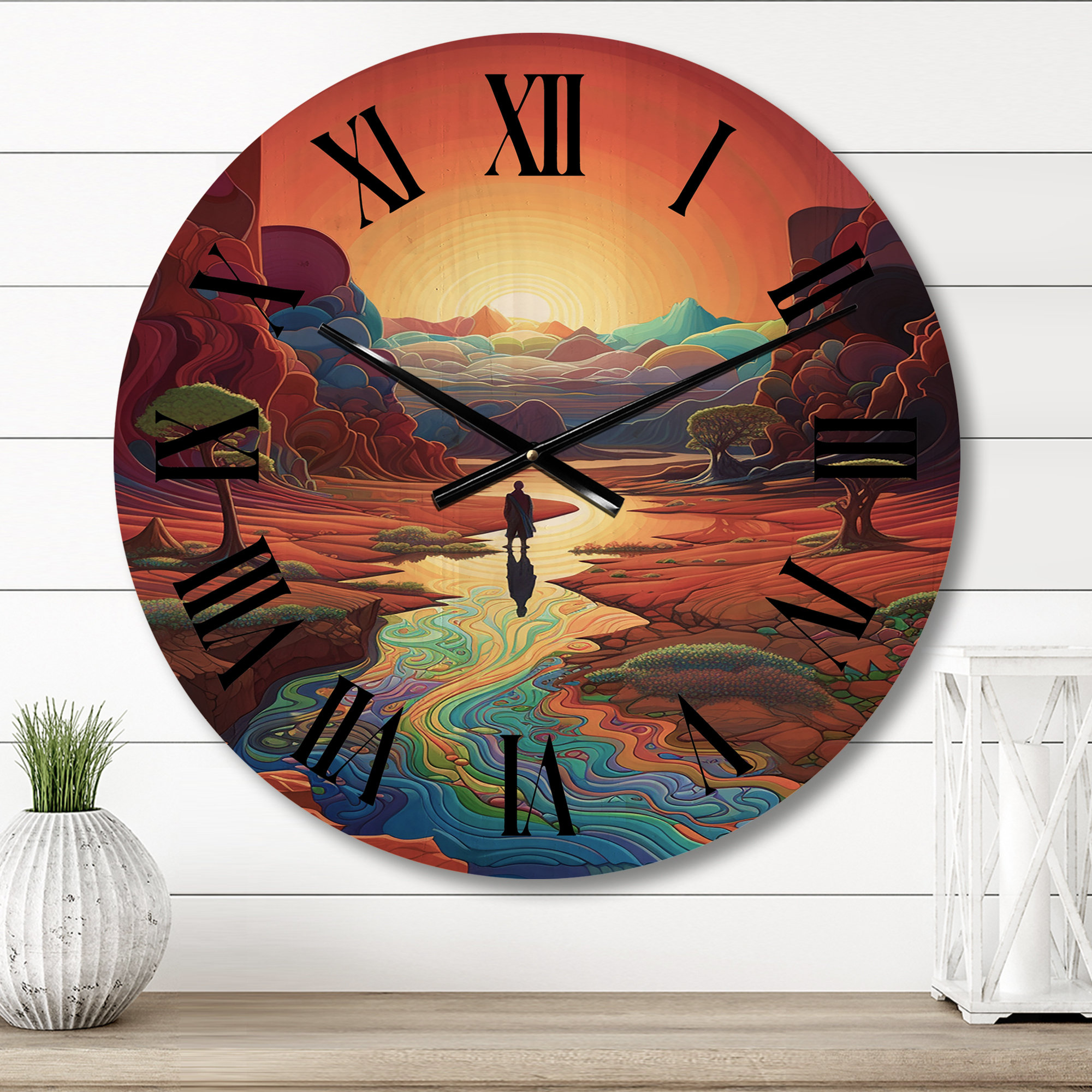 East Urban Home Dreamscape Sunrise over Rainbow Mountain River II ...