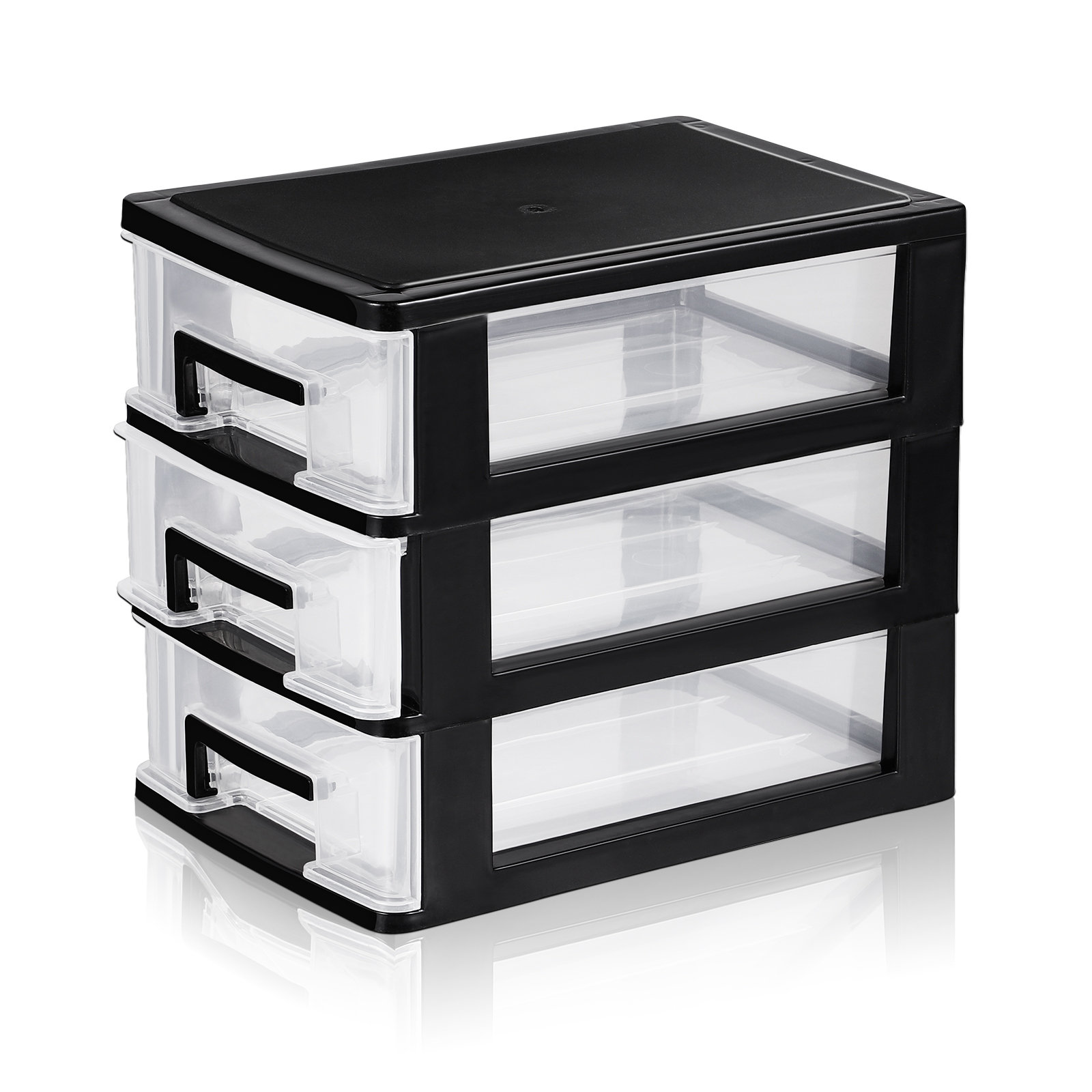 Rebrilliant Clear Desktop Drawer Three-Layer Storage Cabinet Storage ...