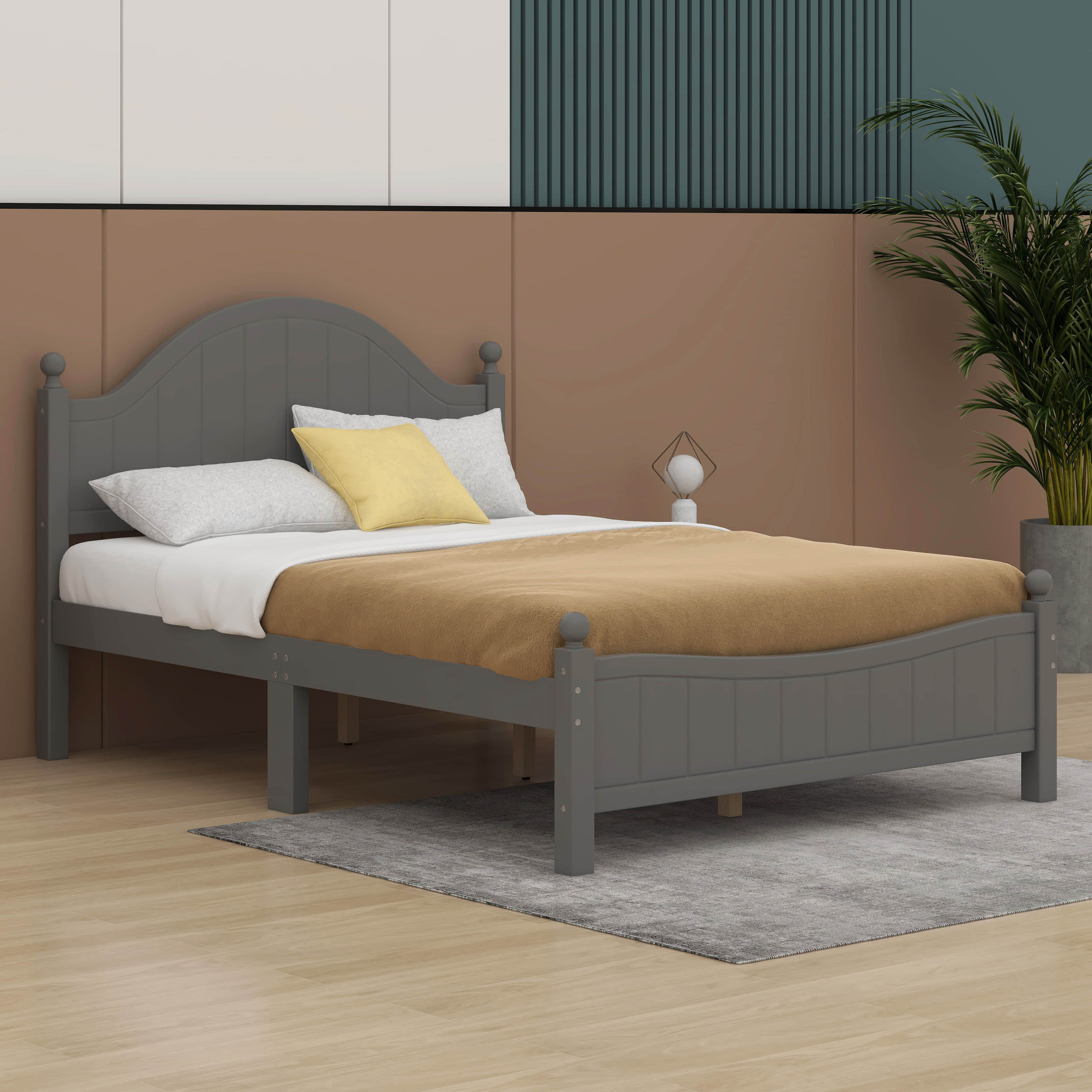 Alcott Hill® Danieu Traditional Concise Style Solid Wood Platform Bed ...