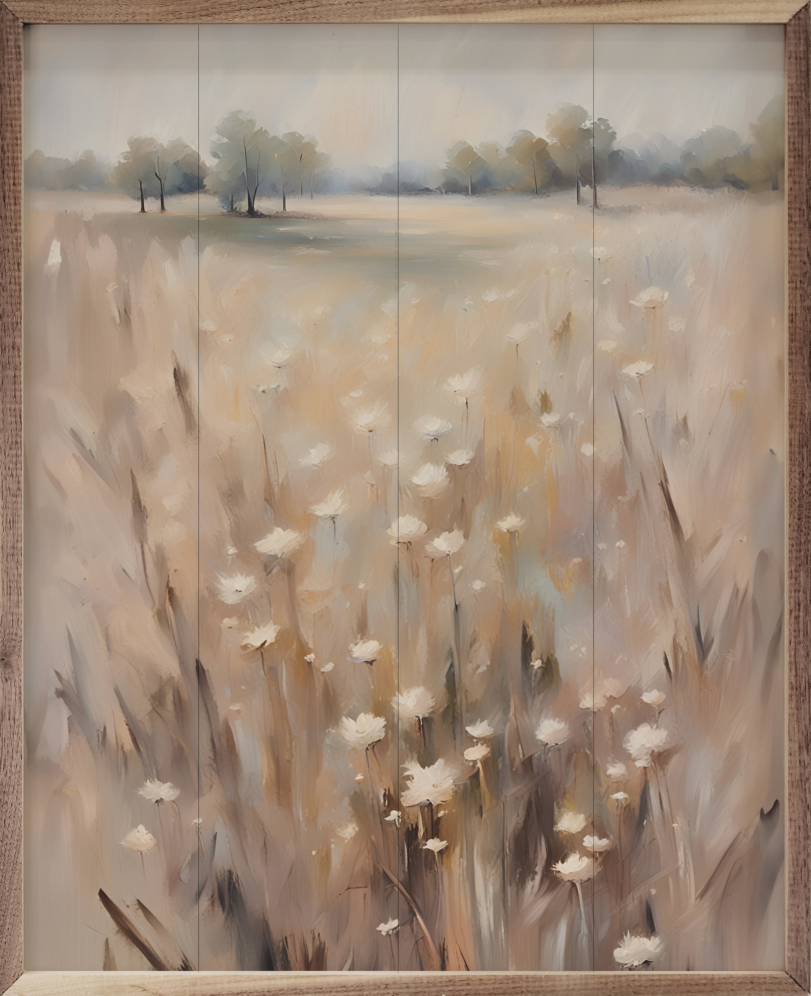 Winston Porter Neutral Meadow Framed On Wood | Wayfair
