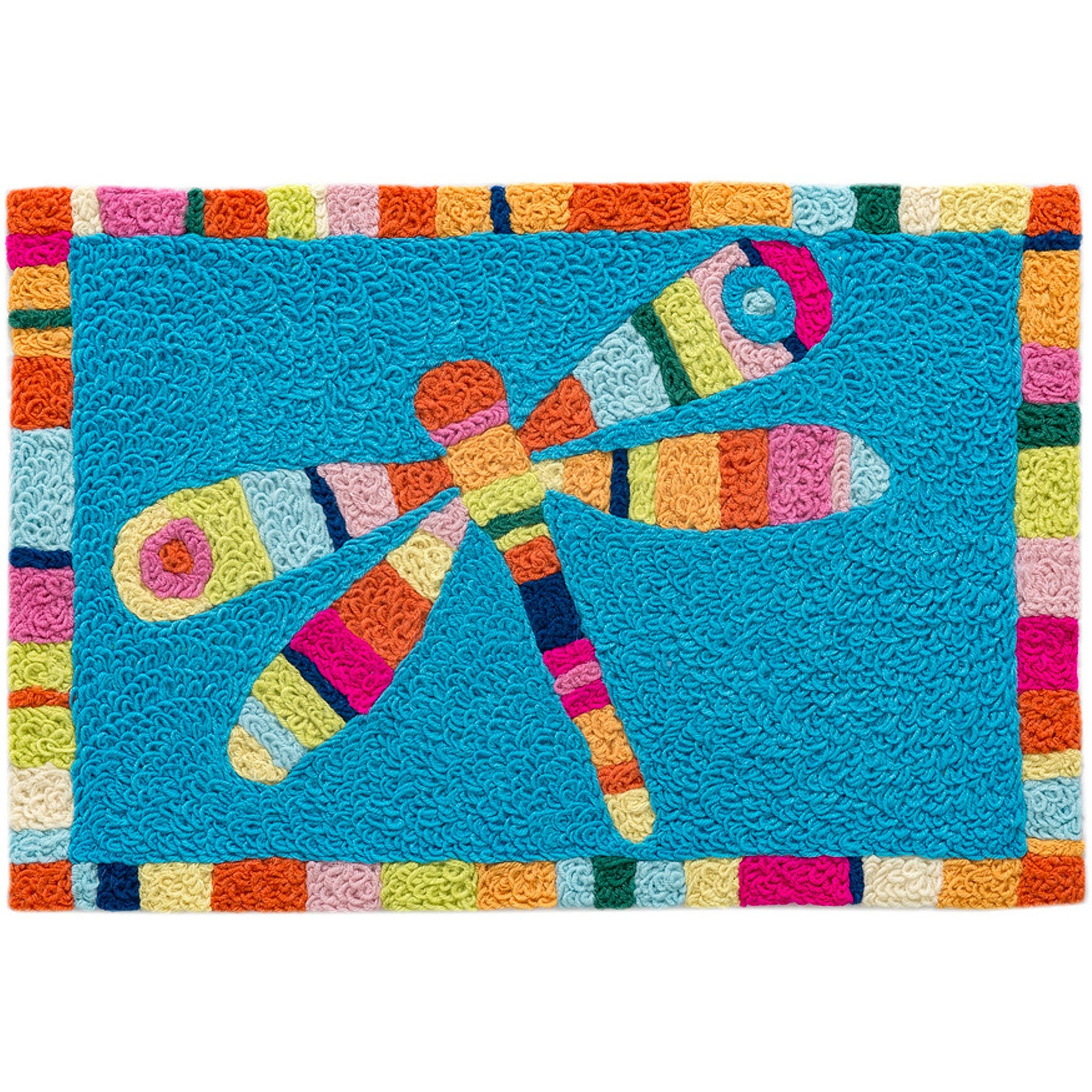 August Grove® Striped Dragonfly Accent Washable Rug 20" X 30" | Wayfair