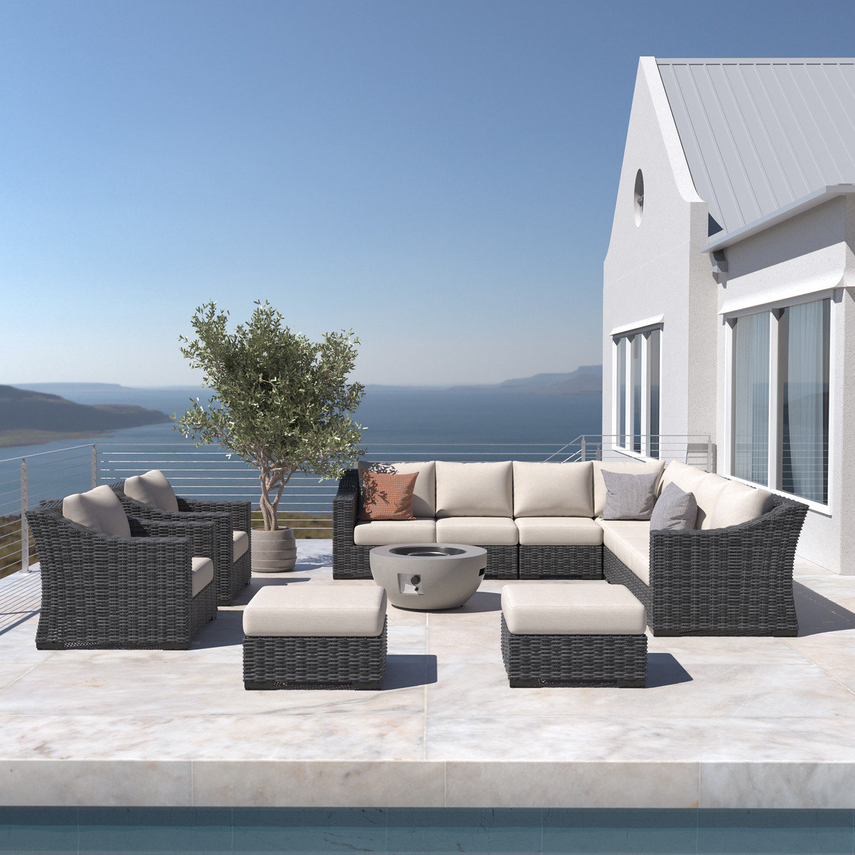 Red Barrel Studio® Sumrall 10-piece Fire Seating Sectional | Wayfair