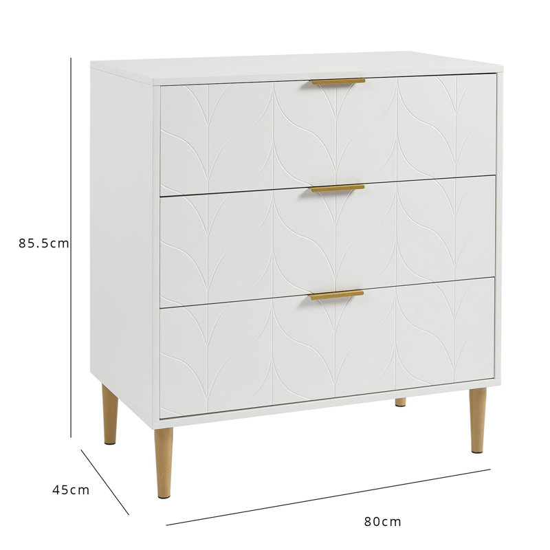 Fjørde & Co Adams 3 Drawer 80Cm W Chest of Drawers & Reviews | Wayfair ...
