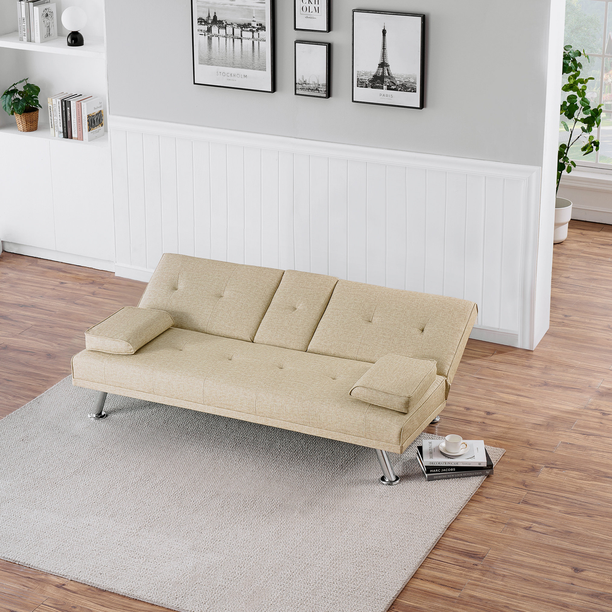 Ebern Designs Aceson 67'' Vegan Leather Sleeper | Wayfair