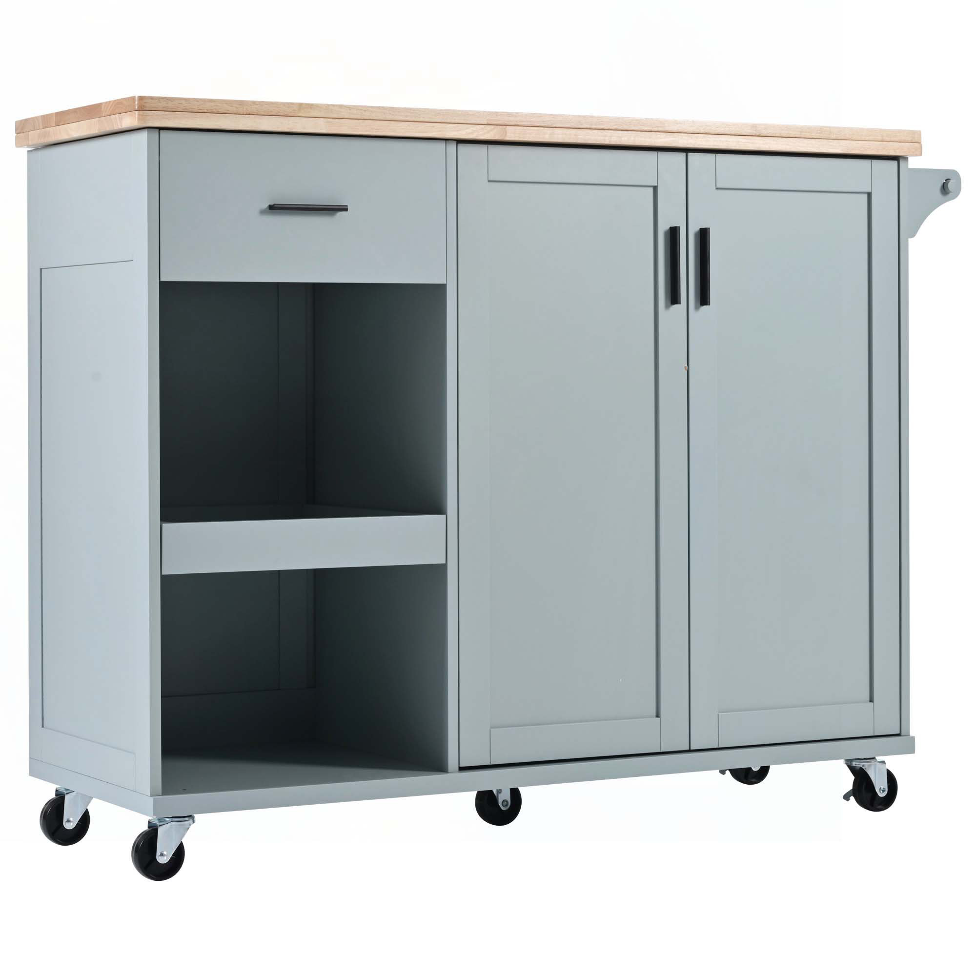 Red Barrel Studio® Kitchen Island with Foldable Counter Top | Wayfair