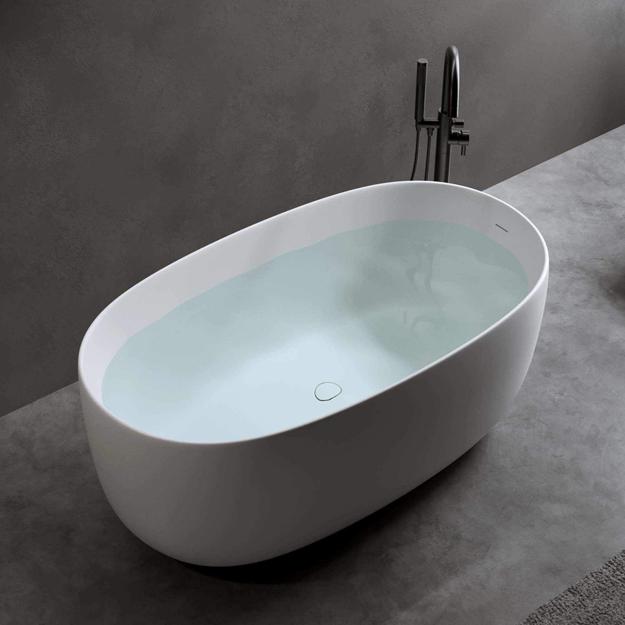 Impact Outdoor 47" Independent Modern Solid Surface Resin Stone Bathtub ...