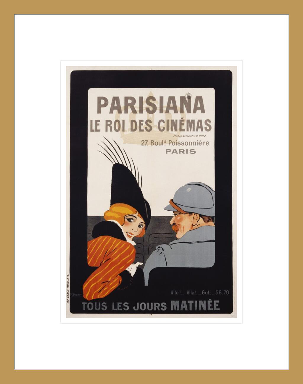 1000Museums Parisiana Le Roi des Cinemas Poster by R. Pichon -Framed ...
