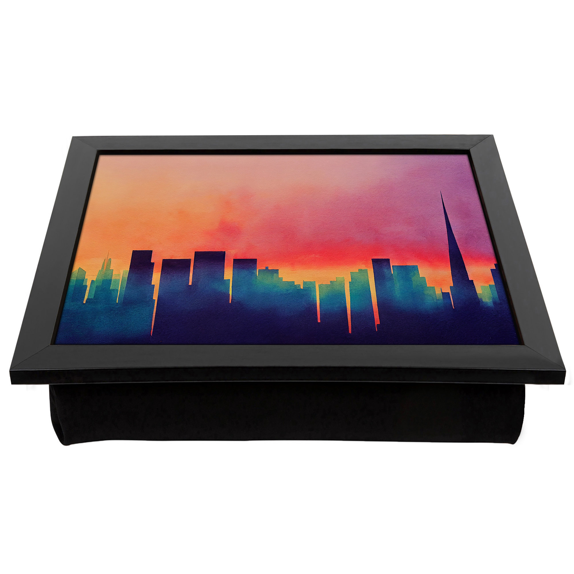 17 Stories Watercolour City Skyline Vol.2 Abstract Lap Tray with ...