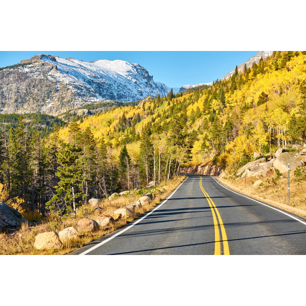 Union Rustic Highway At Autumn - Wrapped Canvas Photograph | Wayfair.co.uk