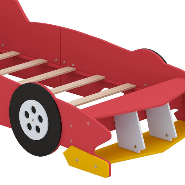 Youzi Unfinished Race Car-Shaped Platform Bed with Wheels | Wayfair