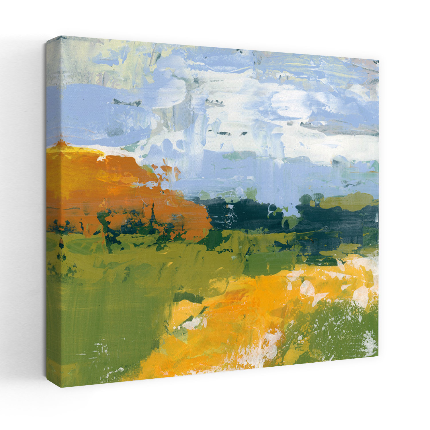 Latitude Run® Contemporary Distant Plateau I With Abstract Blue Art ...
