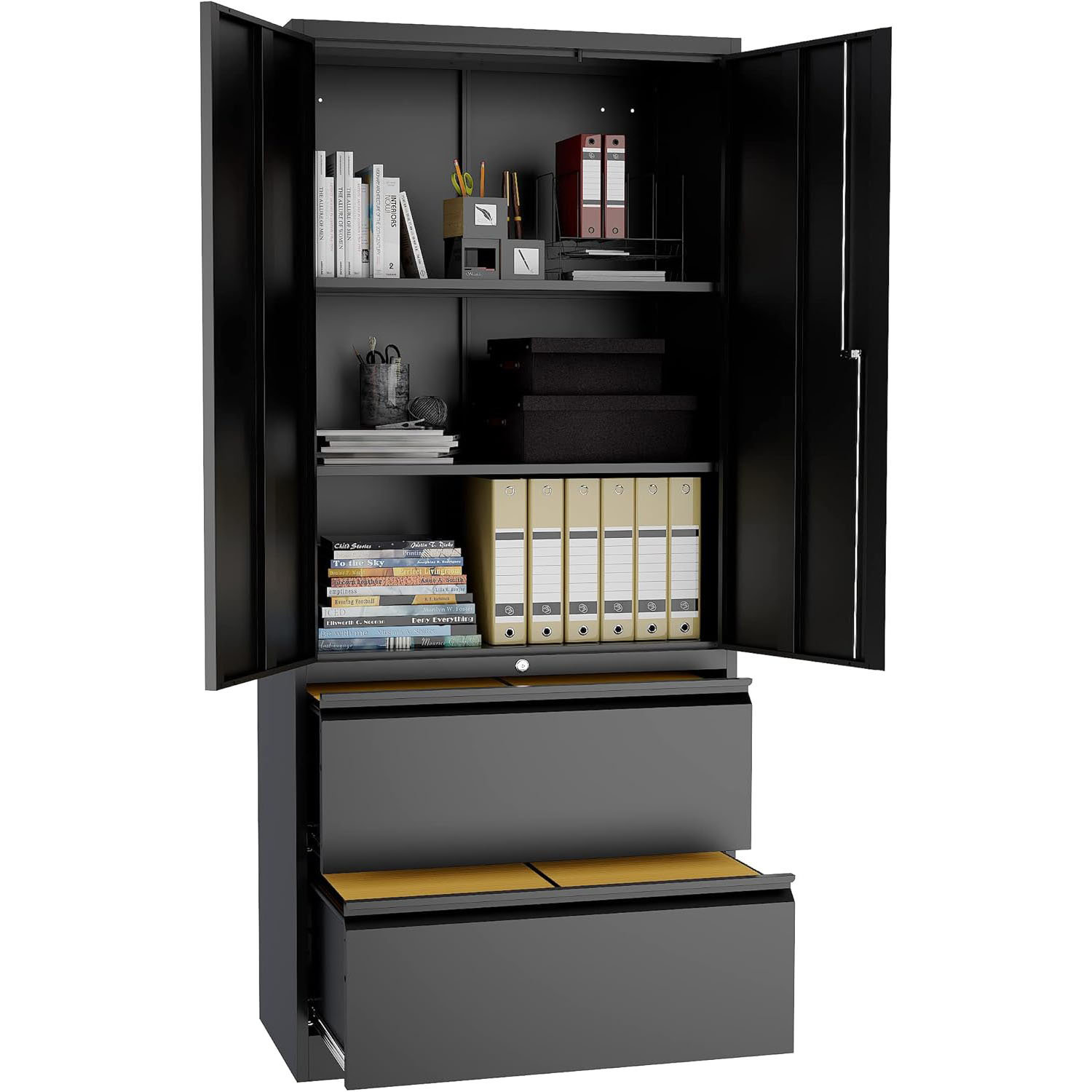 Hokku Designs Metal Cabinets With Lockable Drawers And Doors | Wayfair