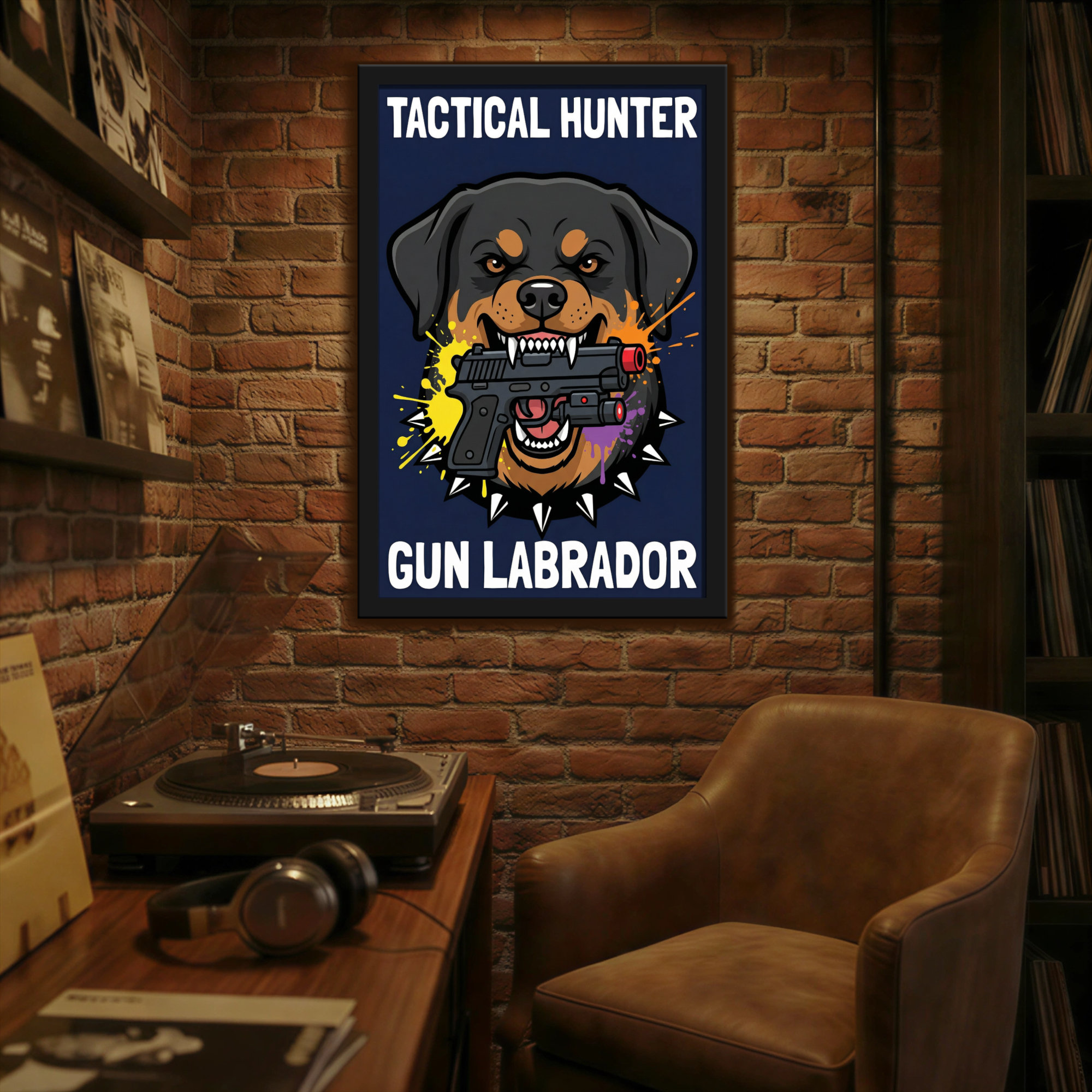 Winston Porter Animals Tactical Hunter Gun Labrador Dog With Pistol ...