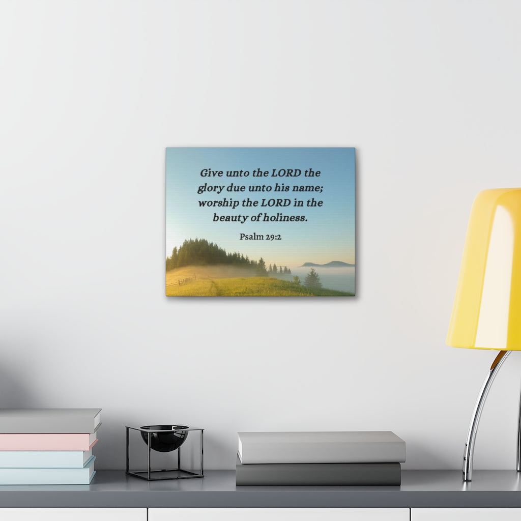 Blue Elephant Worship the Lord Psalm 29:2 - Wrapped Canvas Typography ...